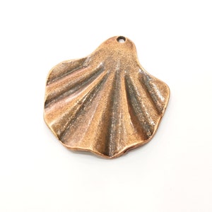 2 Copper Sea Shell Charms Antique Copper Plated Charms (42x38mm) G18490 ...