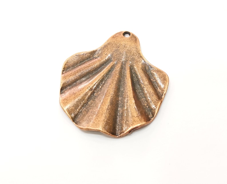 2 Copper Sea Shell Charms Antique Copper Plated Charms (42x38mm) G18490 ...