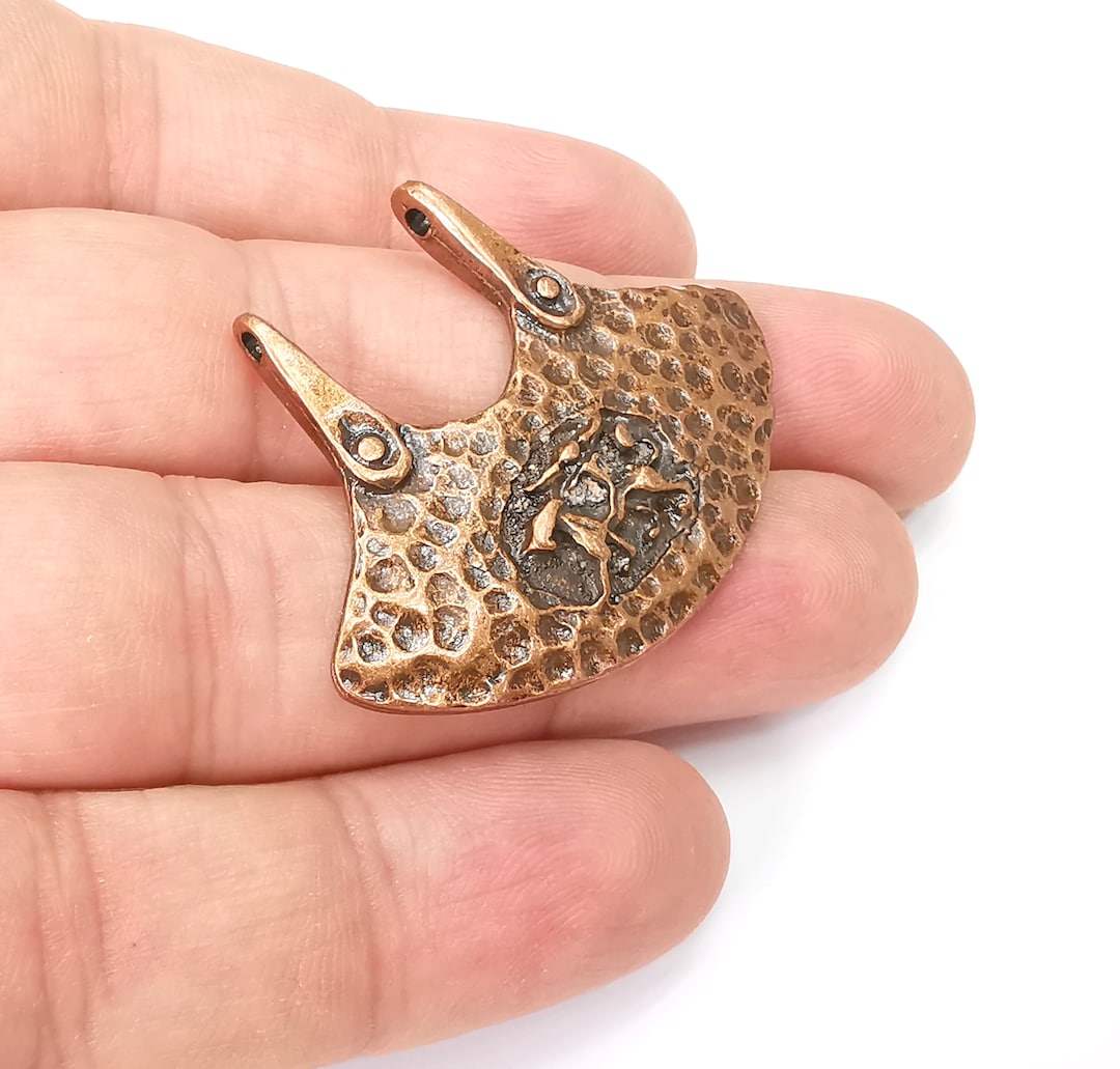 Cavalry Rider Connector Charms, Antique Copper Plated Hammered Pendant ...