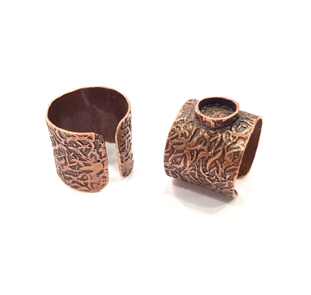 Copper Ring Settings Inlay Ring Blank Mosaic Ring Bezel Base Cabochon ...