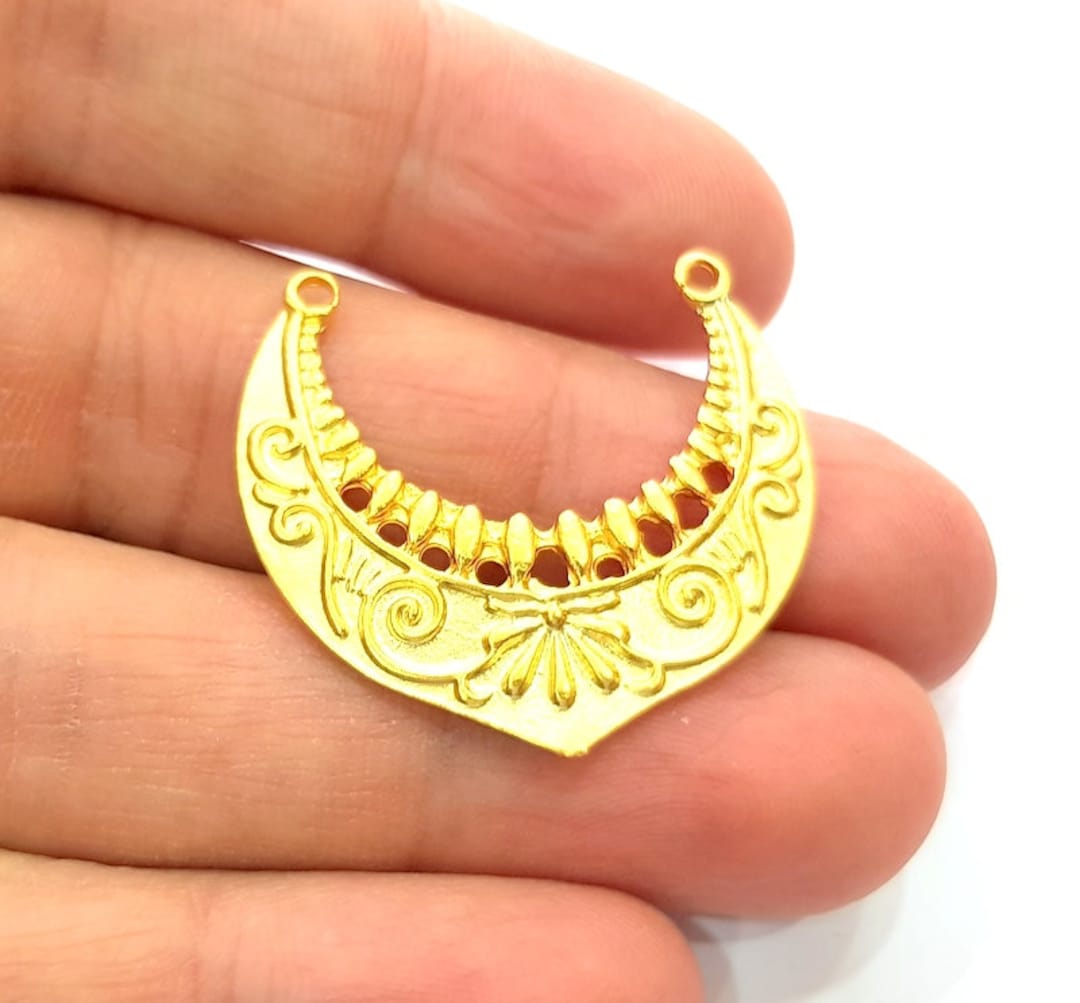 2 Gold Charm Gold Plated Charms (33x29 Mm) G12325 - Etsy