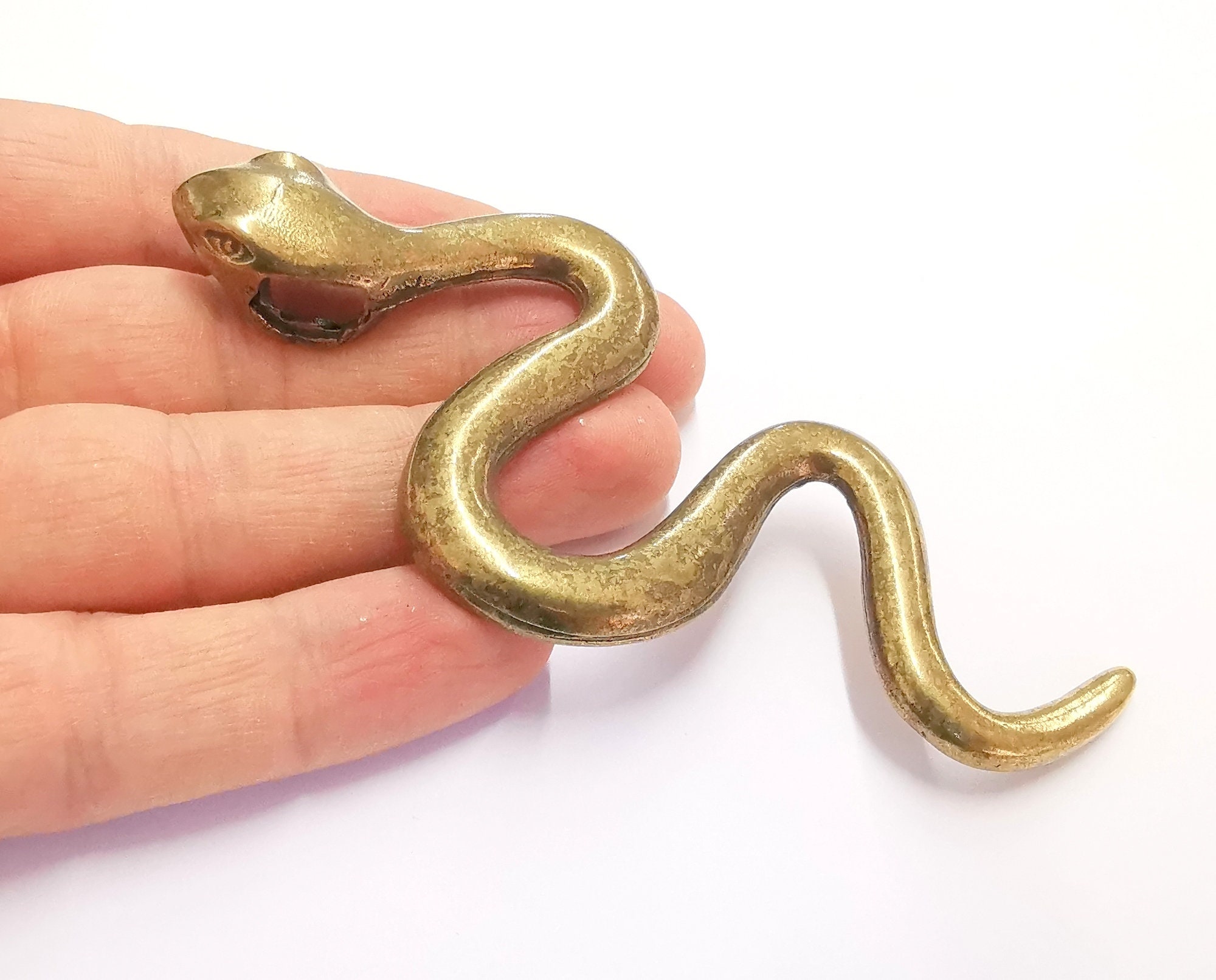 Snake Pendant Antique Bronze Plated Pendant ( 113x51mm ) G20342 - Etsy