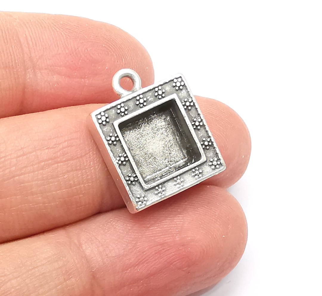 Square Pendant Blanks, Resin Bezel Bases, Mosaic Mountings, Dry Flower ...