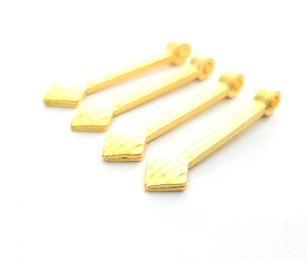 4 Gold Charm Gold Spike Charm Gold Plated Metal (40x8mm) G12328 - Etsy