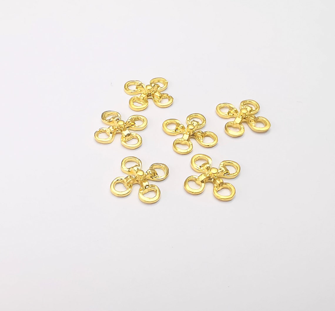 Dijes de conector dorado bañados en oro (14 mm) G26708 - Etsy España