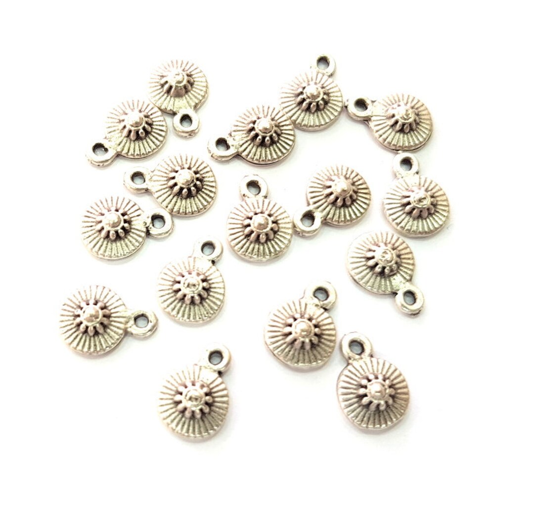 10 Silver Charms Antique Silver Plated Metal (12x9mm) G13023 - Etsy
