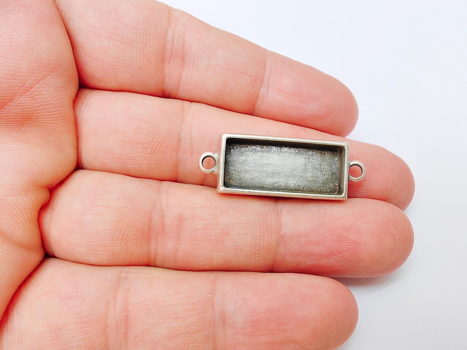 Rectangle Bezel Connector, Double Loop Cabochon Blank, Resin Bases ...