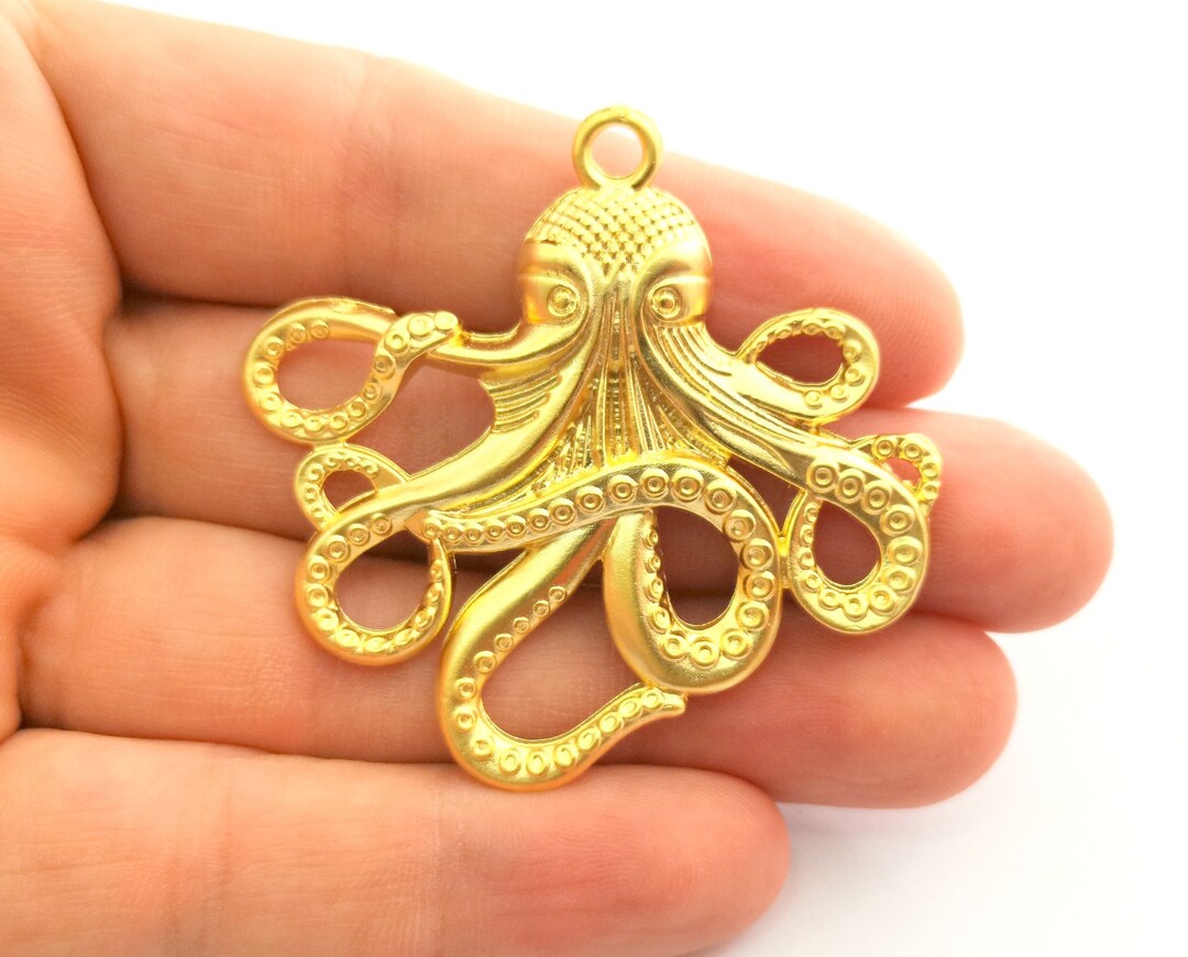 Octopus Charms Gold Plated Charms (54x56mm) G18352 - Etsy