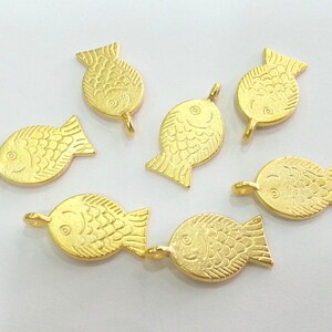 2 Fish Charms Gold Plated Fish Charms (25x15 Mm) G19526 - Etsy