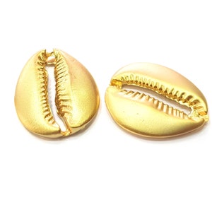 2 Large Cowrie Shell Gold Charms Gold Plated Charms (29x24mm) G19269 - Etsy