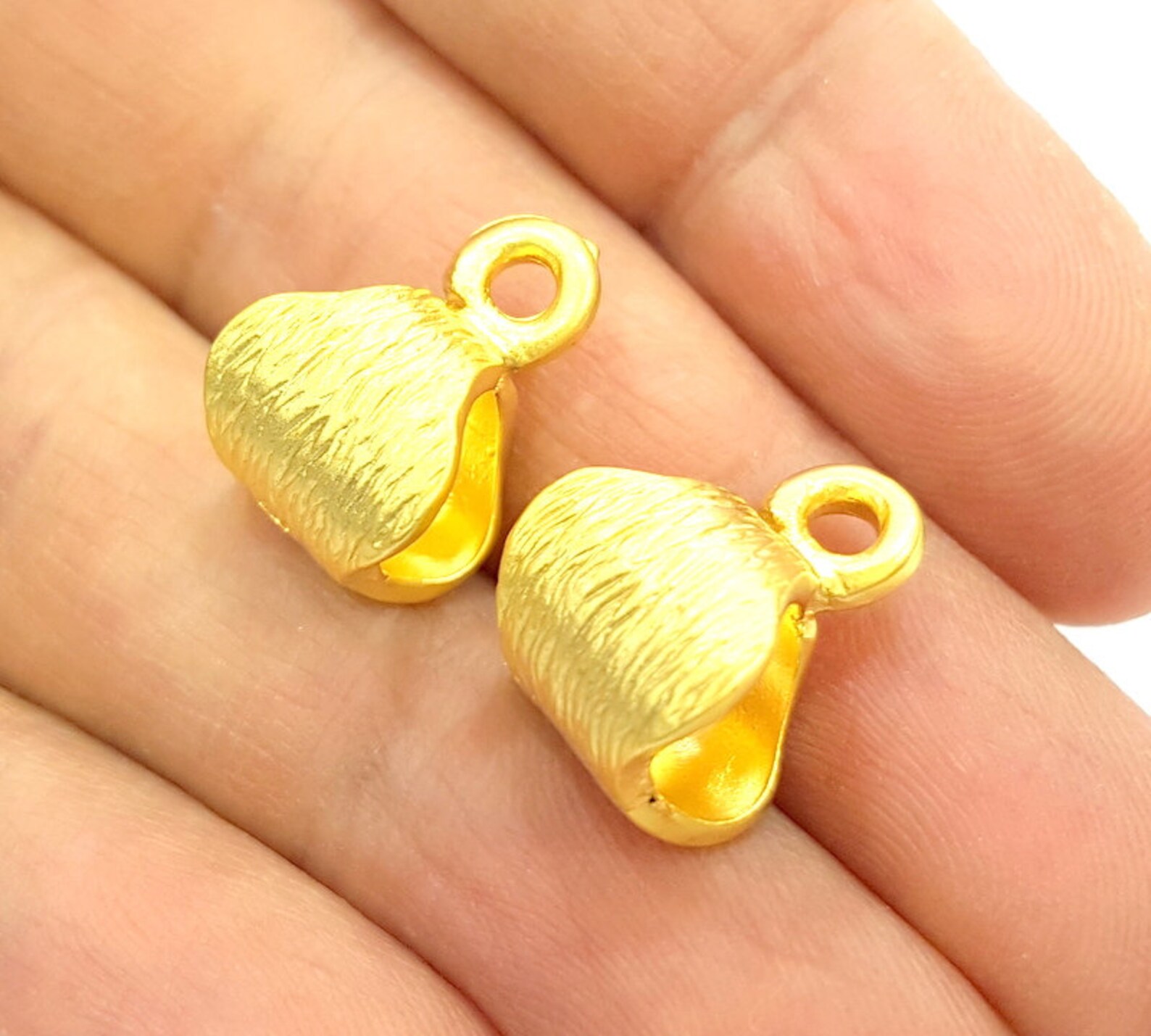 2 Gold Plated Bail Charms 17x11mm G6857 - Etsy