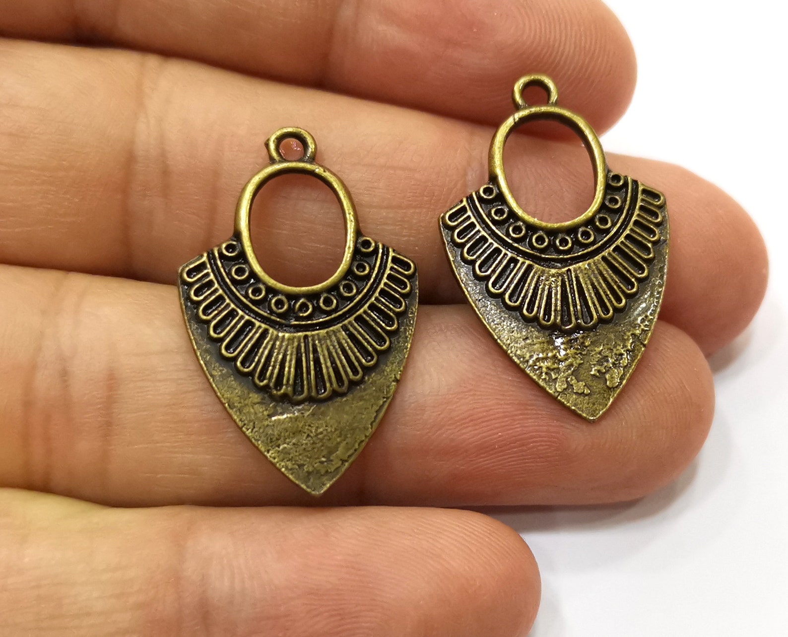 4 Antique Bronze Charms Antique Bronze Plated Charms 31x20mm - Etsy