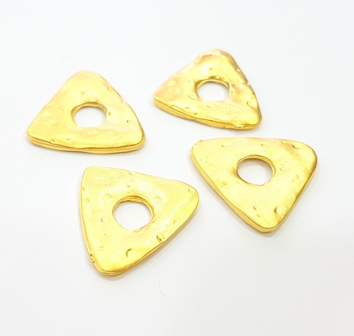 4 Gold Charms Gold Plated Triangle Charms 4 Pcs 20mm G6699 | Etsy