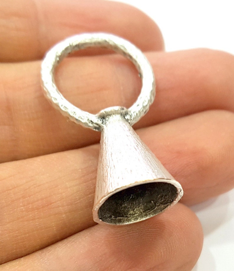 Silver Cone Findings Antique Silver Plated Brass 36x20 Mm - Etsy