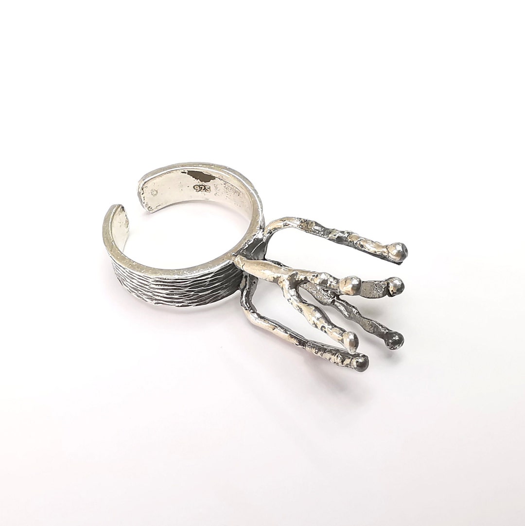 Claw Ring Sterling Silver Claw Ring Blank 925 Silver Ring Bezel ...