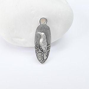 Raven Charm Pendant, Gothic Boho Charm, Nature Earring Charm, Mystical ...