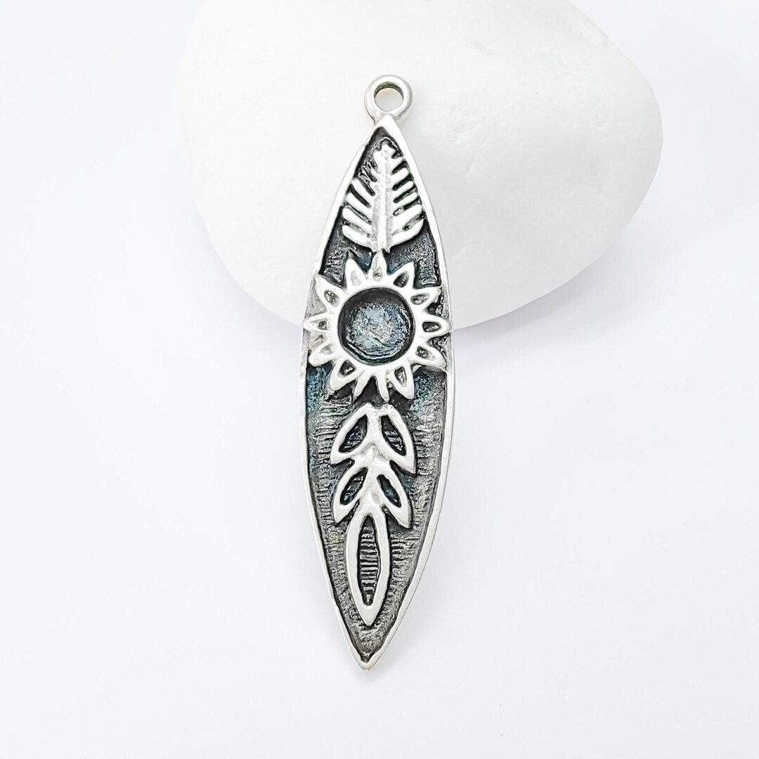 Silver Flower Charms, Boho Charms, Earring Charms, Silver Dangle ...