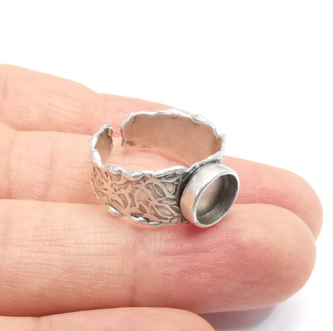 Ring Setting Blank Cabochon Mounting Adjustable Resin Base Bezel Mosaic ...