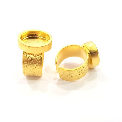 Shiny Gold Ring Base Blank Setting Cabochon Base Inlay Ring - Etsy