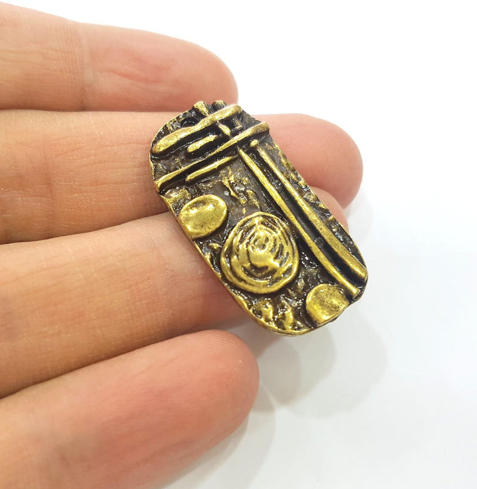 2 Antique Bronze Charms Antique Brass Charm 36x19mm G7365 | Etsy