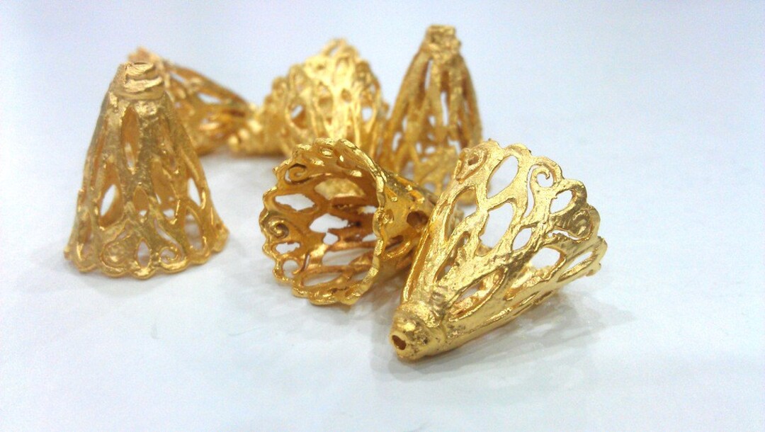 2 Gold Cone Gold Plated Cone Findings G9230 - Etsy