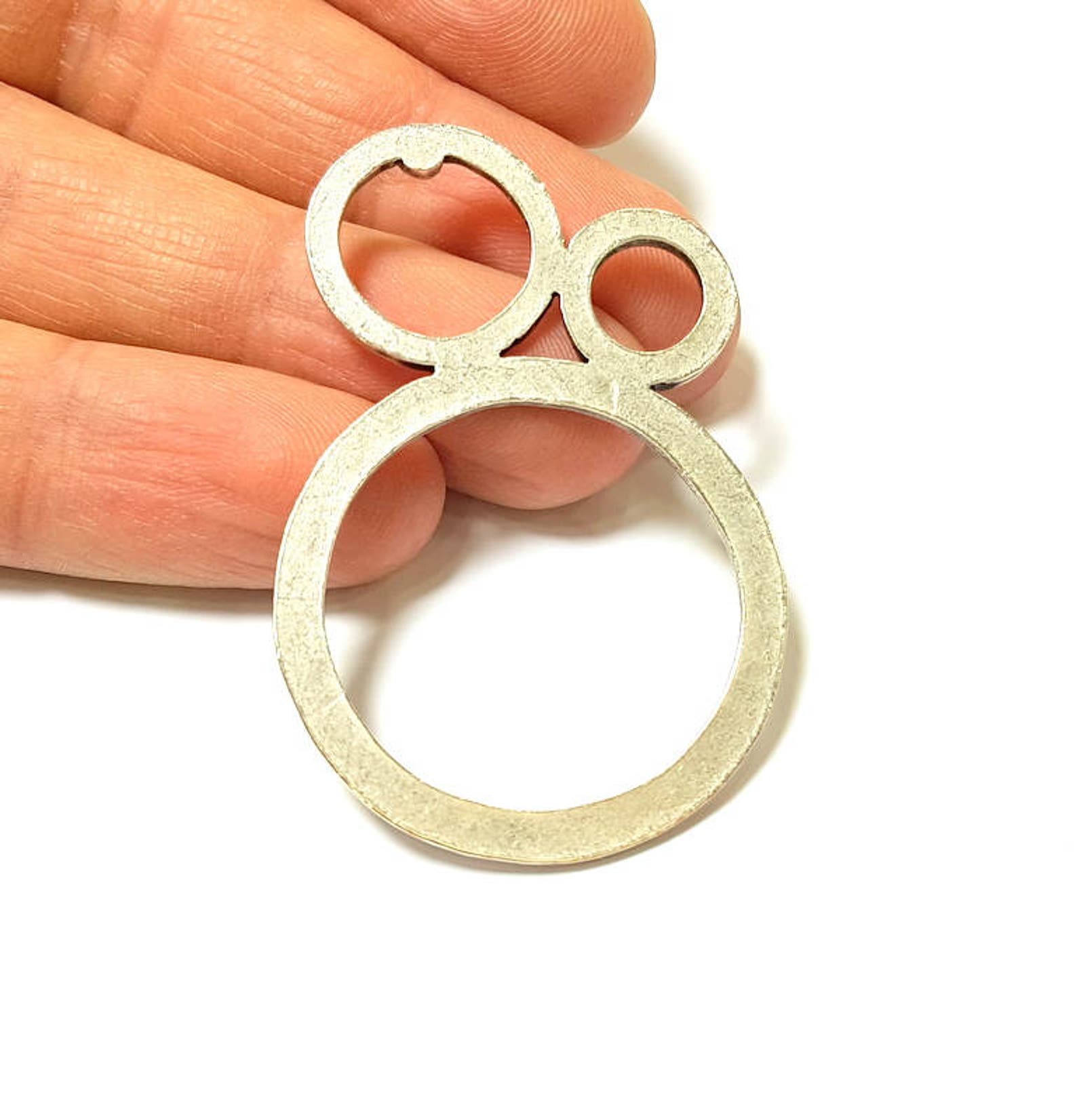 Silver Pendant Antique Silver Circle Pendants 53x36mm G7383 - Etsy