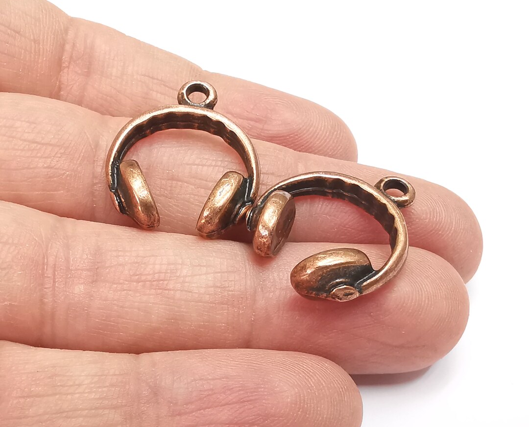 Headset Charms Antique Copper Plated Charms (25x21mm) G27790 - Etsy