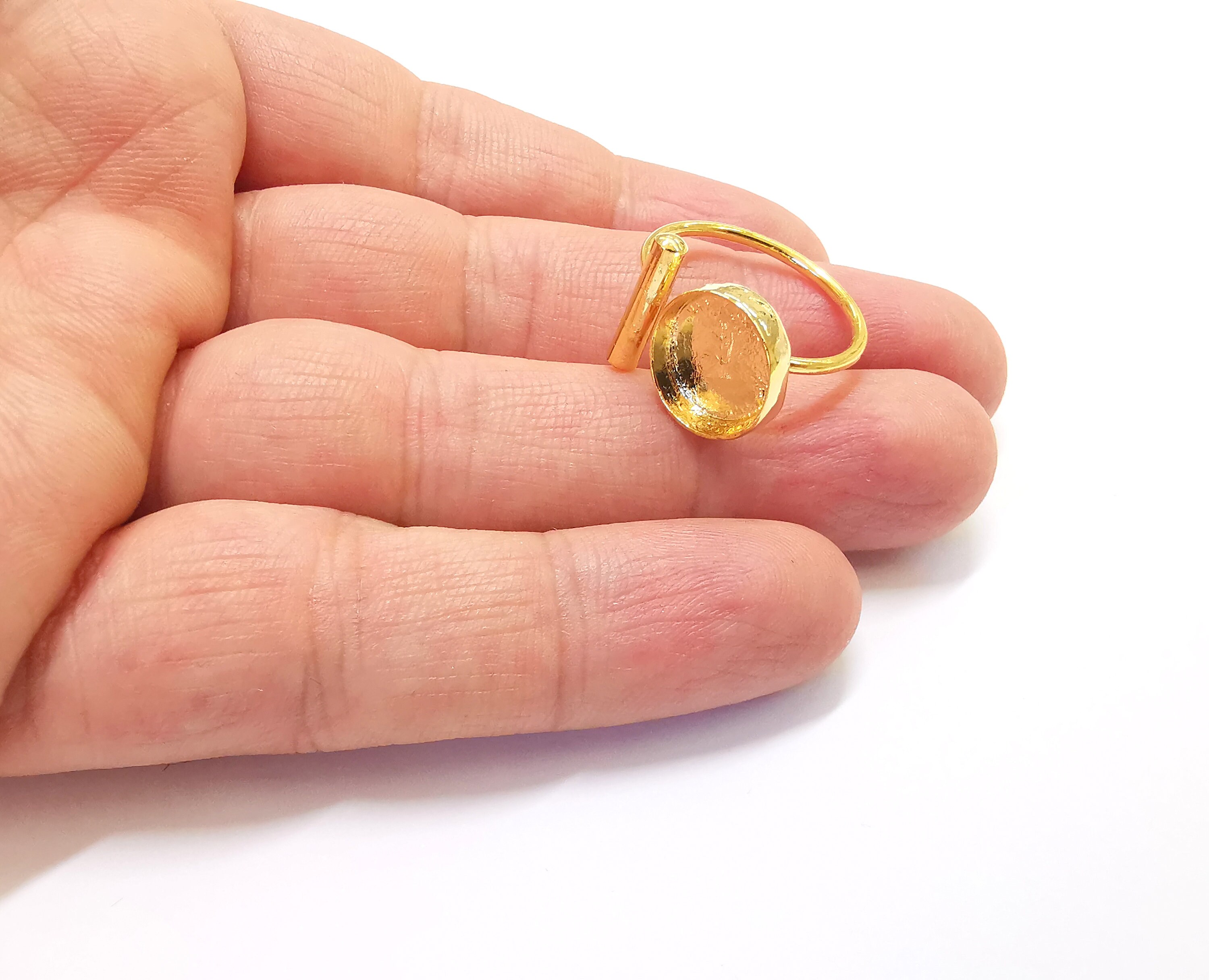 Shiny Gold Rod Bar Ring Bezels Settings Resin Backs Cabochon - Etsy