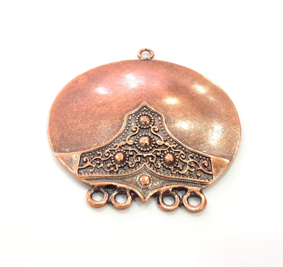 Copper Medallion Pendant Antique Copper Pendant Antique Copper Plated ...