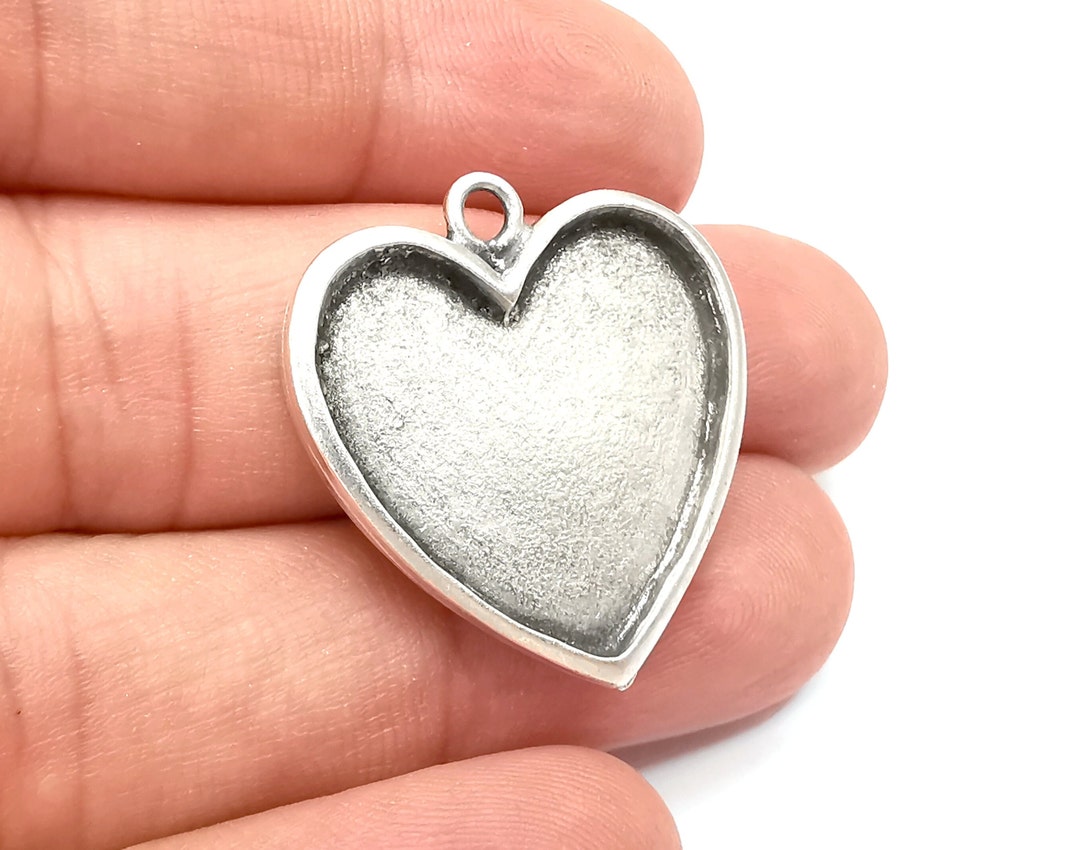 Heart Pendant Bezels, Resin Blank, Inlay Mountings, Mosaic Frame ...