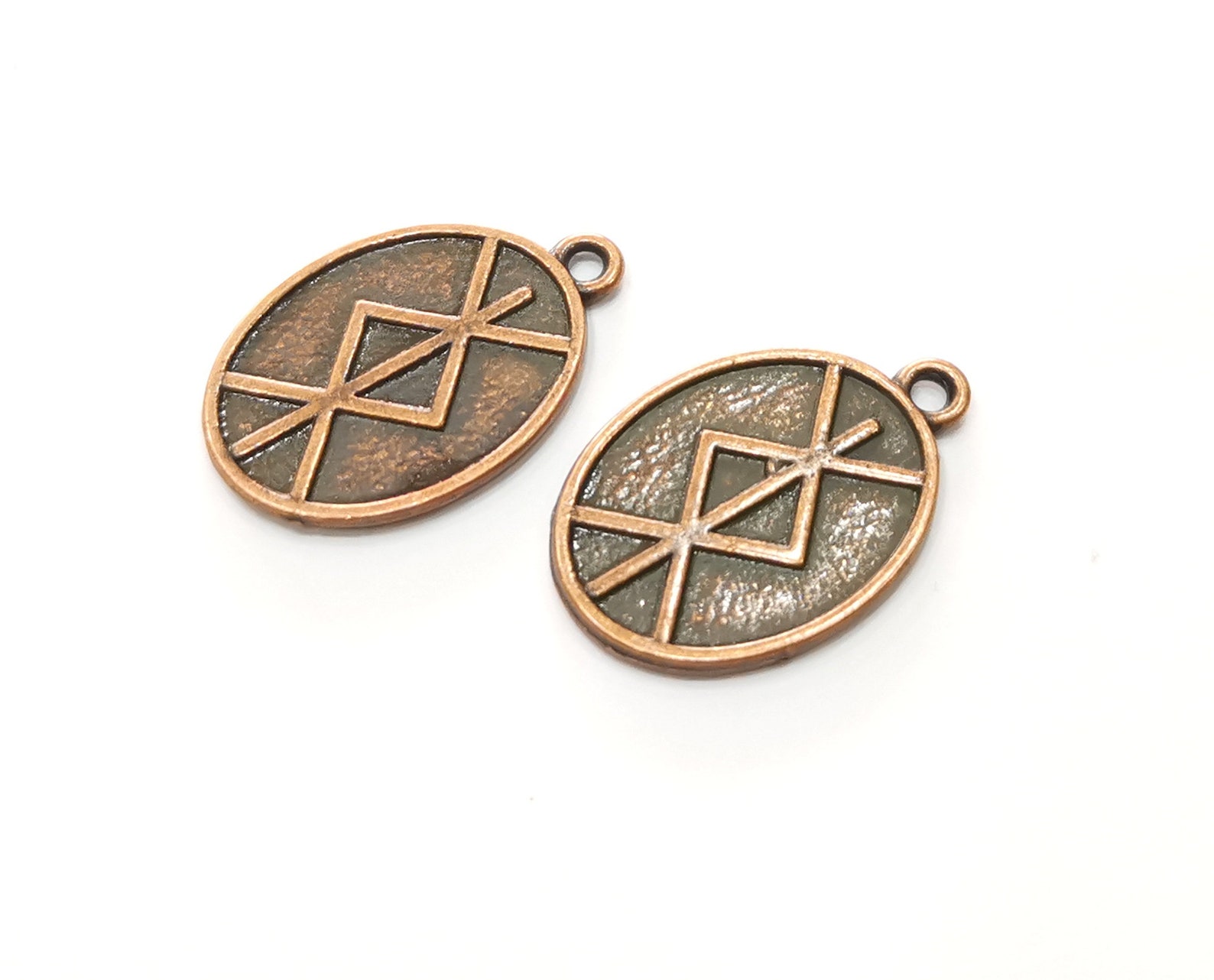 5 Copper Charms Antique Copper Plated Charms 26x17mm G18708 - Etsy