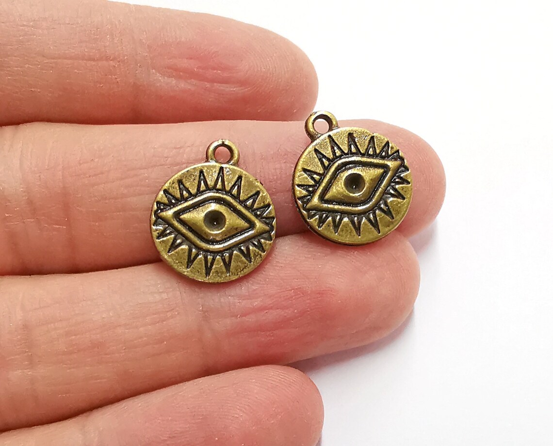 10 Eye Charms Antique Bronze Plated Charms 18x15mm G21182 - Etsy