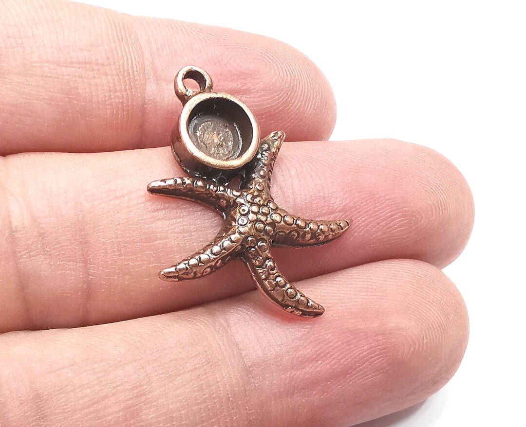 Starfish Pendant Bezel, Resin Blank, Inlay Mounting, Mosaic Frame ...