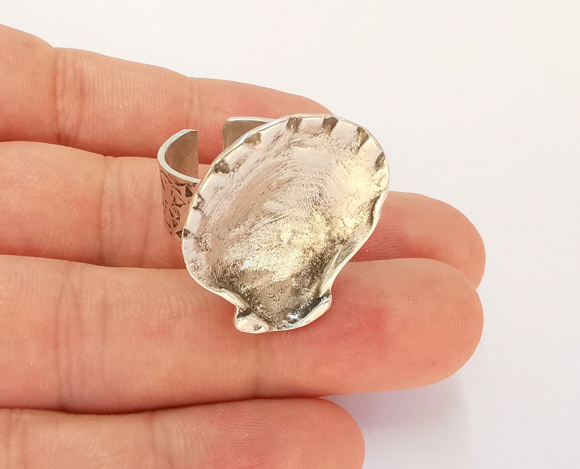 Oyster Shell Ring Blank Base Setting Resin Bezel Inlay Ring Backs ...