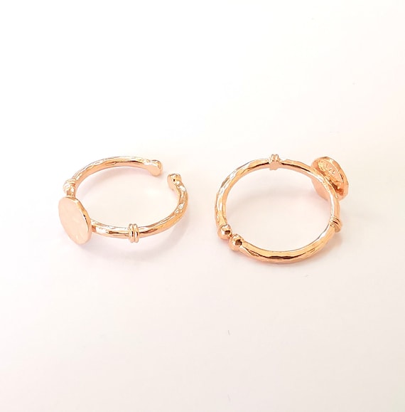Stamping Ring Blanks Rose Gold Plated Sterling Silver Engraving Statement Ring Adjustable Nameplate Ring 925 Solid Silver 8mm G30314 Etsy