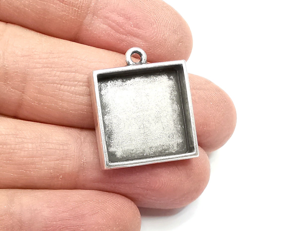 Square Pendant Blanks Resin Bezel Bases Mosaic Mountings - Etsy