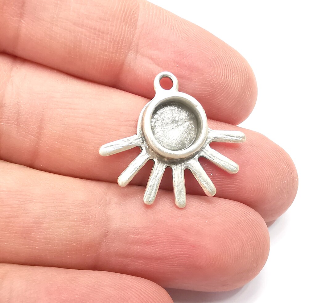 Silver Pendant Bezel, Resin Blank, Inlay Mounting, Mosaic Frame ...