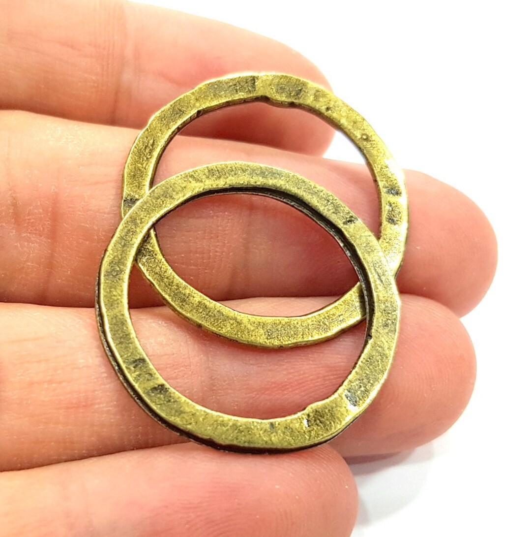 Antique Bronze Circle Connector Pendant (29mm) G17453 - Etsy