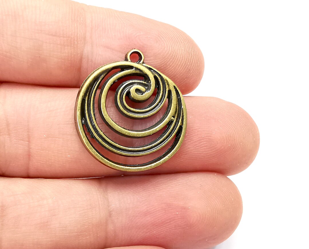 Tidal Wave Swirl Spirals Charms Antique Bronze Plated (25x22mm) G28265 ...