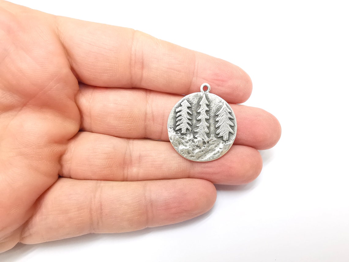 Pine Tree Charms, Pine Forest Dangle Charms, Cliff Charms, Boho Tree ...