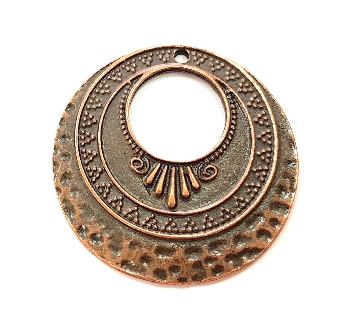 2 Antique Copper Medallion Pendant Antique Copper Plated Pendant (41mm ...