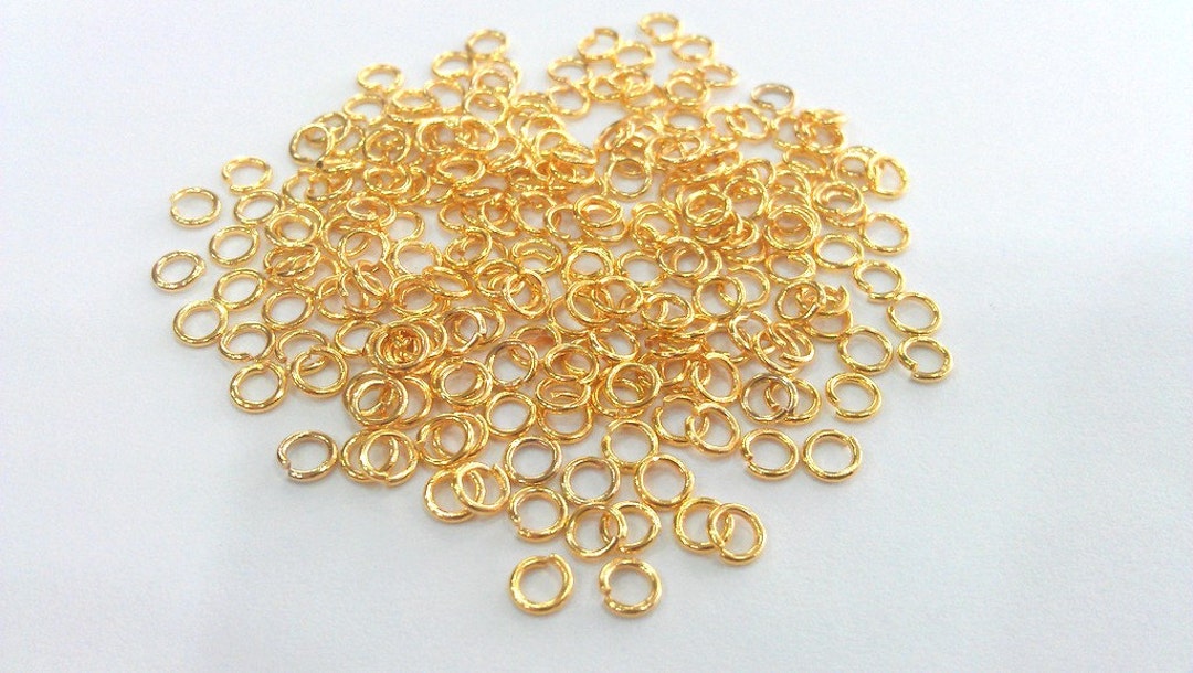 100 Gold Jumpring Findings Gold Plated Brass Jumpring , Findings 100 ...
