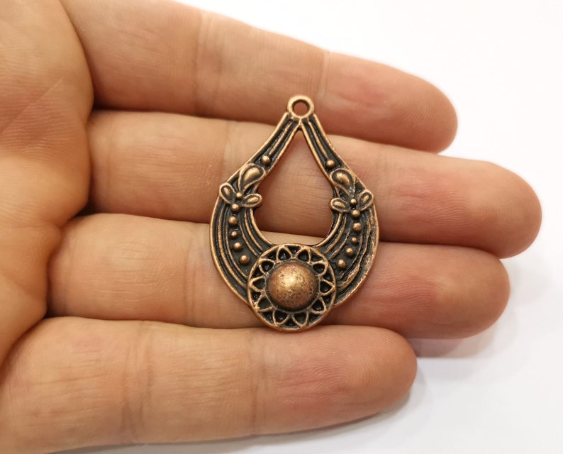 2 Copper Charms Antique Copper Plated Charms (42x28mm) G21828 - Etsy