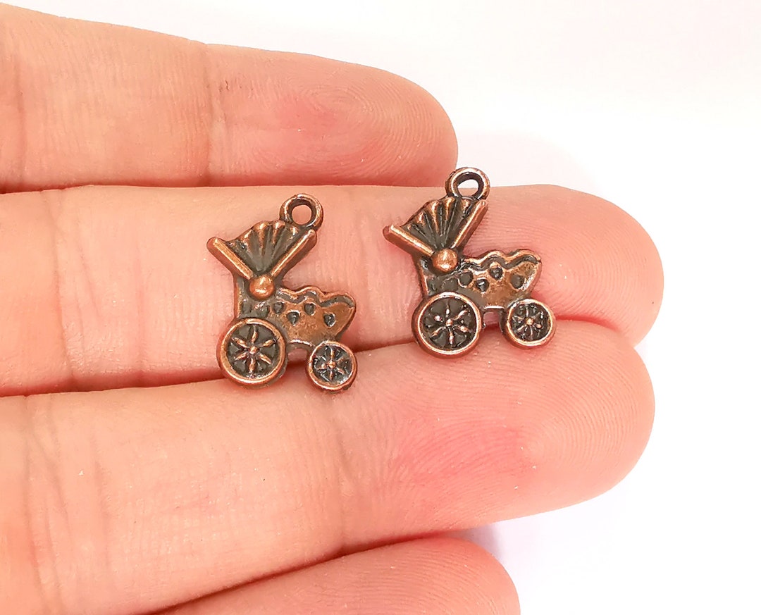 10 Baby Stroller Antique Copper Plated Charms (18x13mm) G22288 - Etsy