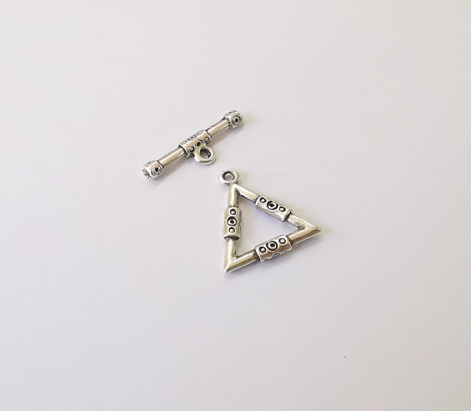 Triangle Toggle Clasps 4 Sets Antique Silver Plated Toggle - Etsy