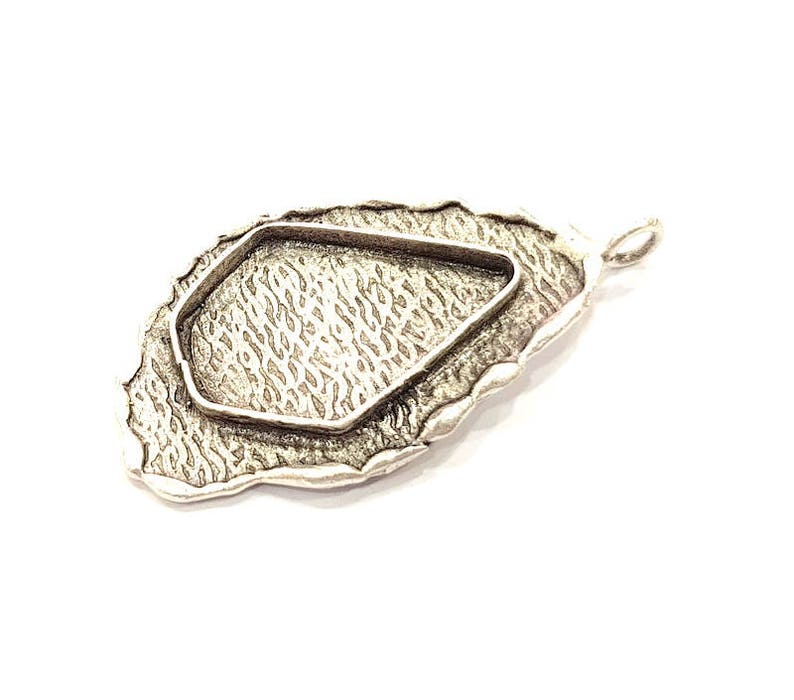 Silver Pendant Blank Mosaic Base Blank Inlay Blank Necklace - Etsy