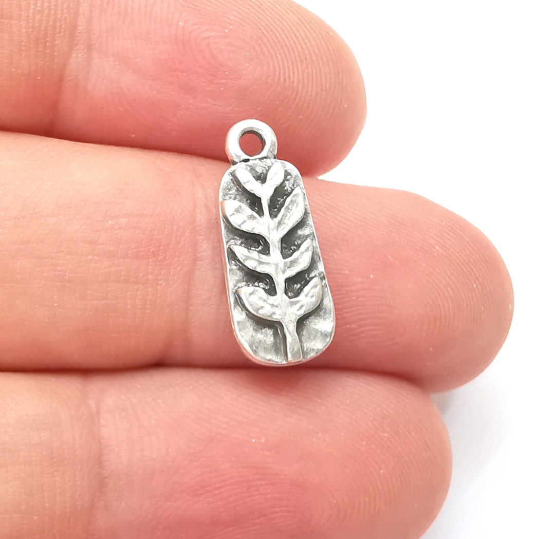 Sprout Charms, Leafy Branch Plant Charms, Virgo Wheat Charms, Antique ...