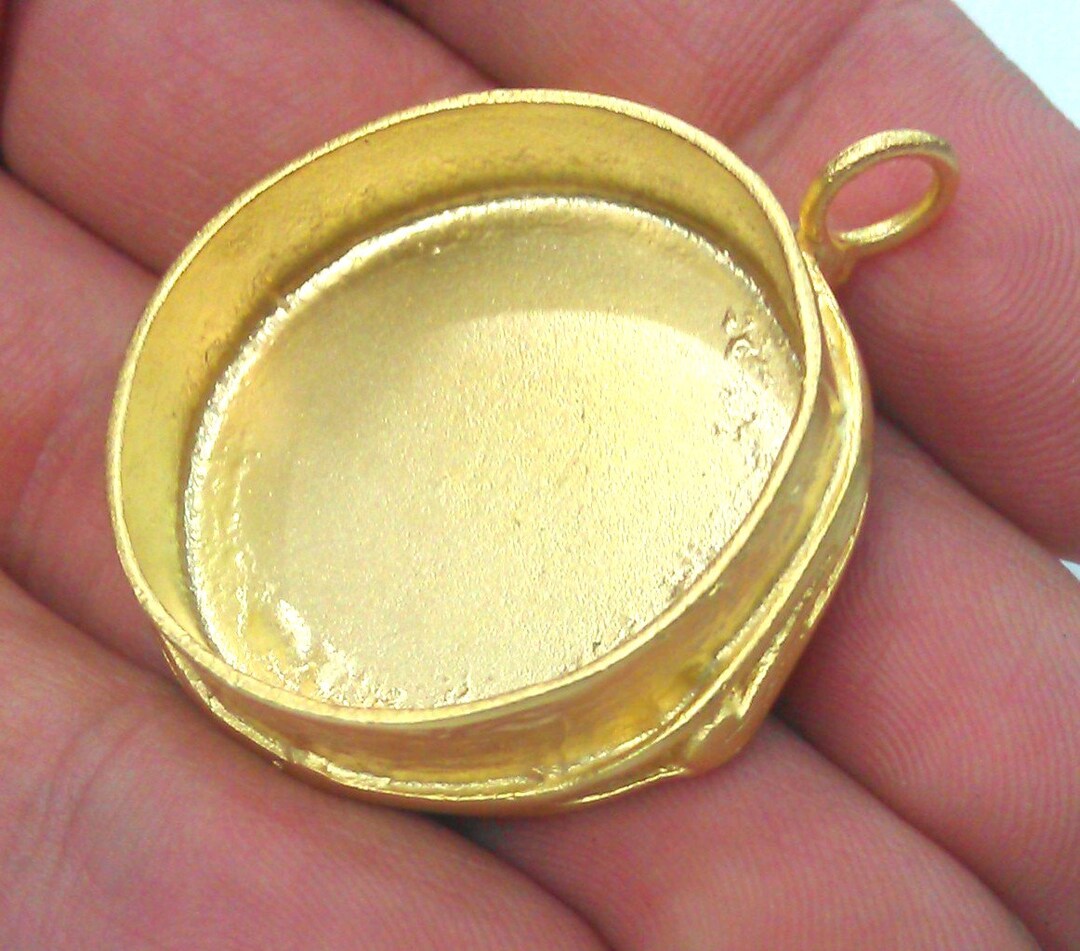 Gold Pendant Blank Bezel Settings Mountings , Findings 30 Mm,gold ...