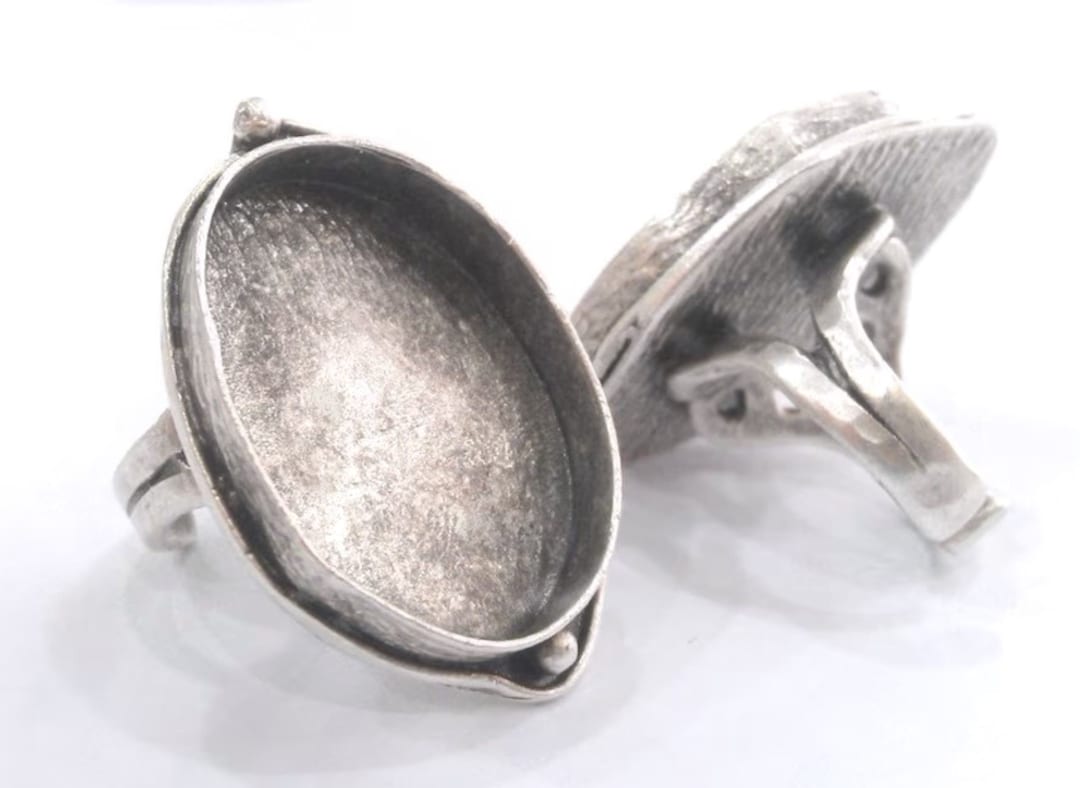 Silver Ring Bezel Base Settings Blank Cabochon Base Mountings ...