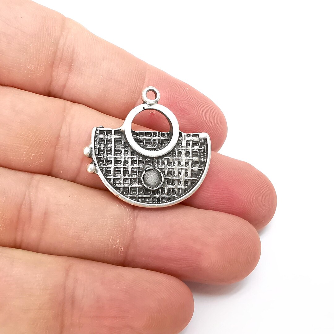 Silver Dangle Charms, Boho Charms, Rustic Charms, Earring Charms ...